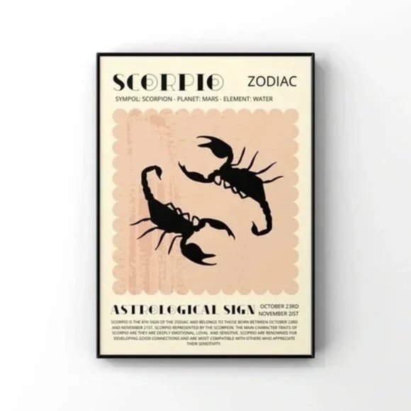 Triad Art & Design | Art | Scorpio Zodiac Poster Horoscope Print ...